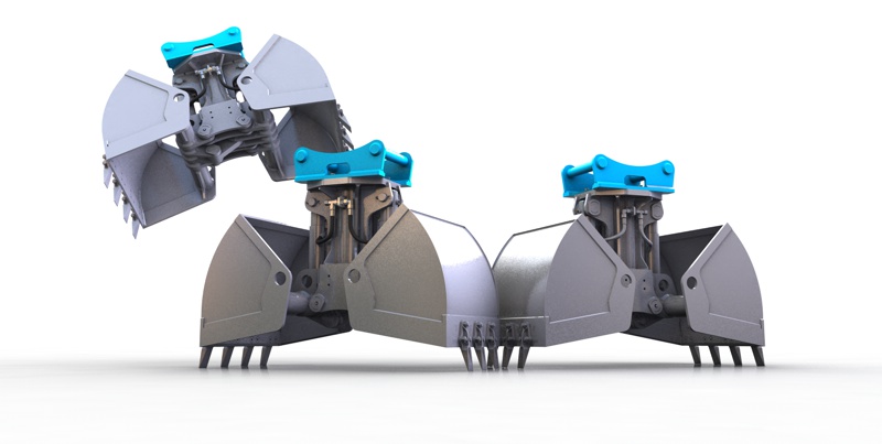 HGT Hydraulikgreifer-Technologie GmbH // Zweischalen-Tiefbaugreifer DCS-RT